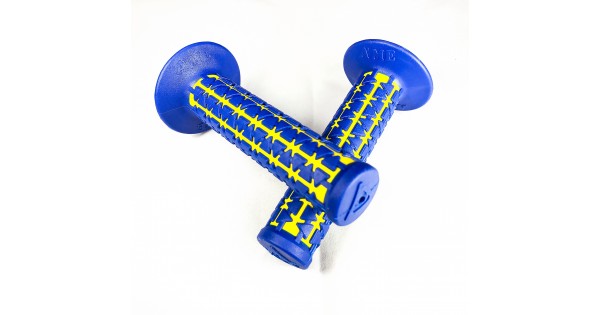 AME | Dual Grip BLUE (Outside) over YELLOW (Inside) | Old School BMX