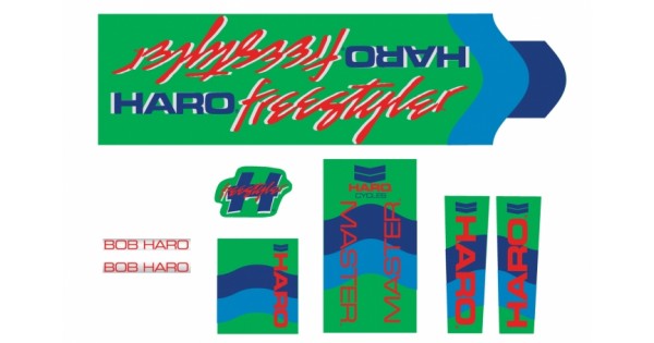 Haro 1985 Master Decals Green – Authentic Retro BMX Graphics