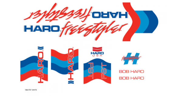 Haro 1984 FST White Decal Set for BMX – Classic Design