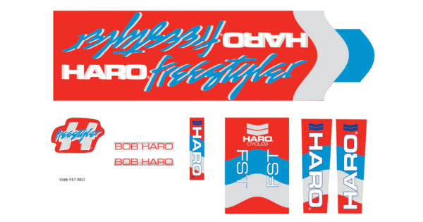 Haro 1986 FST Red Decals – High-Quality Retro BMX Graphics